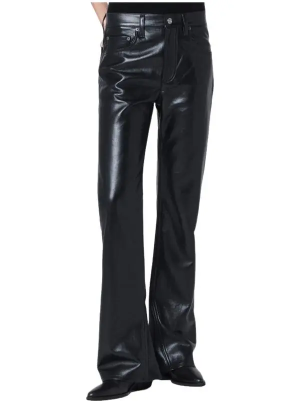 AGOLDE Coated Flared Pants - Black