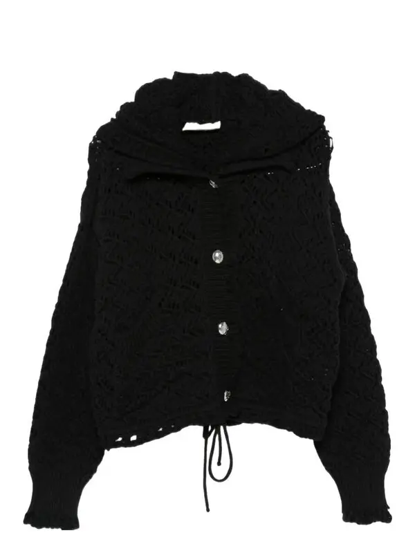 Blumarine Crochet Knit Cardigan - Black