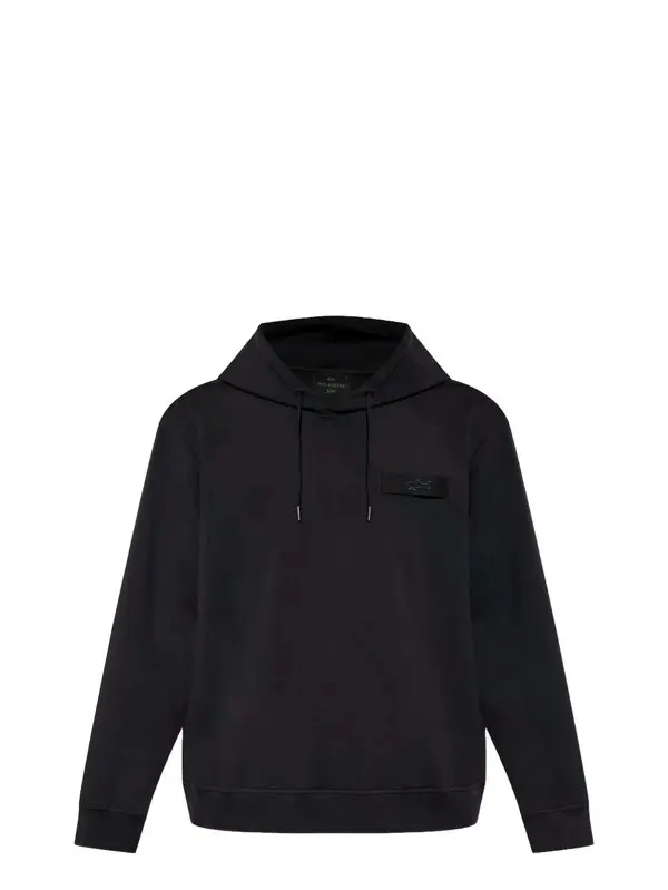 Paul & Shark Logo Patch Drawstring Hoodie - Black