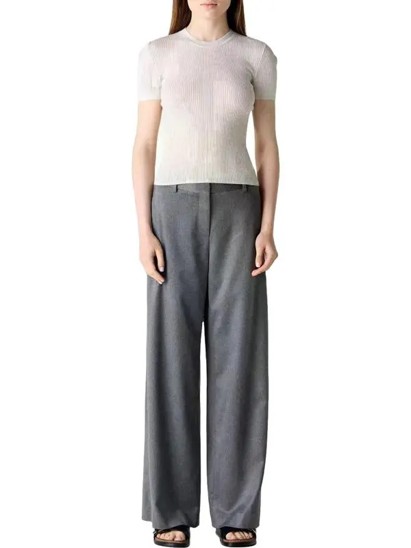 TWP Ribbed Knit Tease Tee - Grey