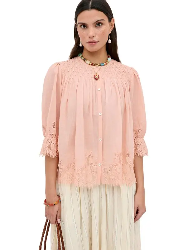 Rixo Erika Top - Pink