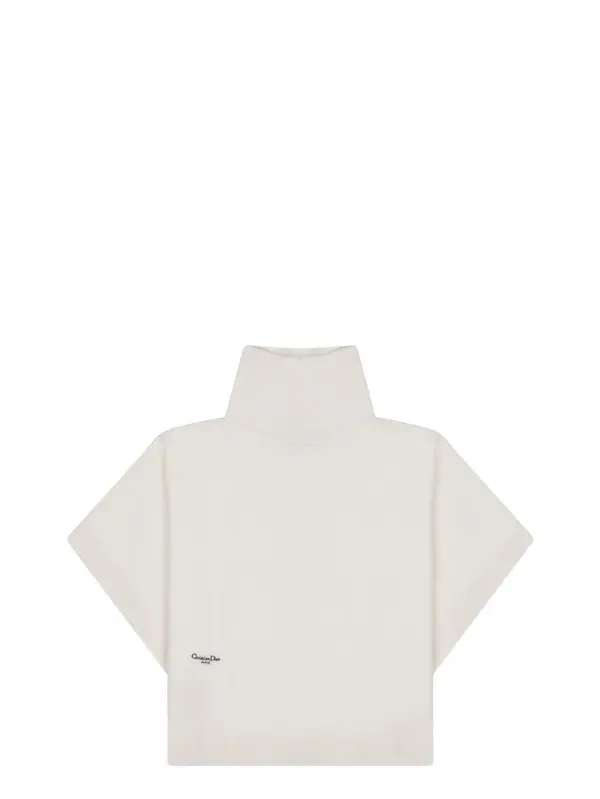 Dior High Neck Short Sleeve Sweatshirt - White