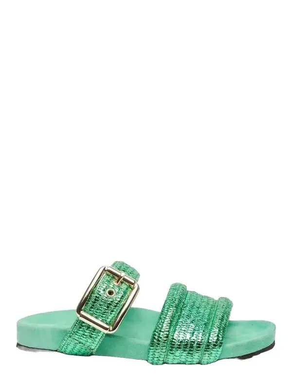 BETTINA VERMILLON Buenavista Buckle Detail Sandals - Green