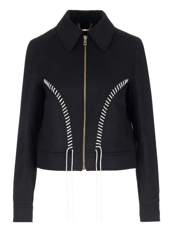 Chloé Embroidered Cropped Jacket - Black