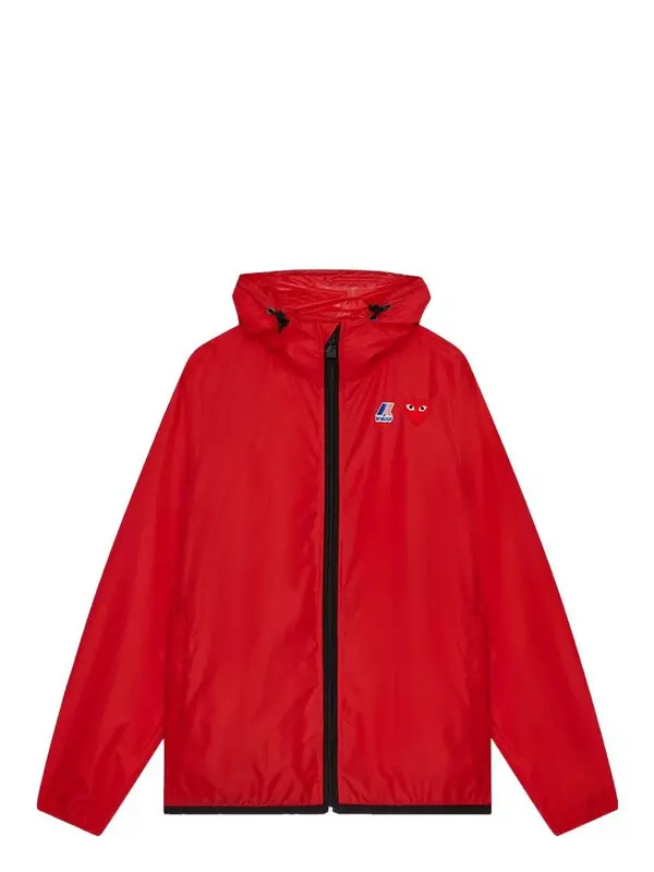 Play Comme Des Garcon X K-way Zip Hooded Jacket - Red
