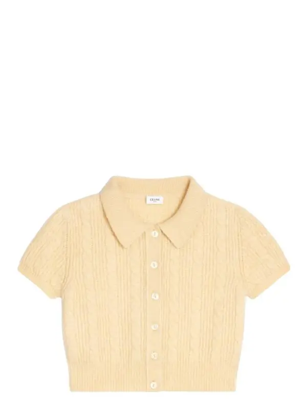 Celine Brushed Cashmere Cropped Cardigan - Yellow