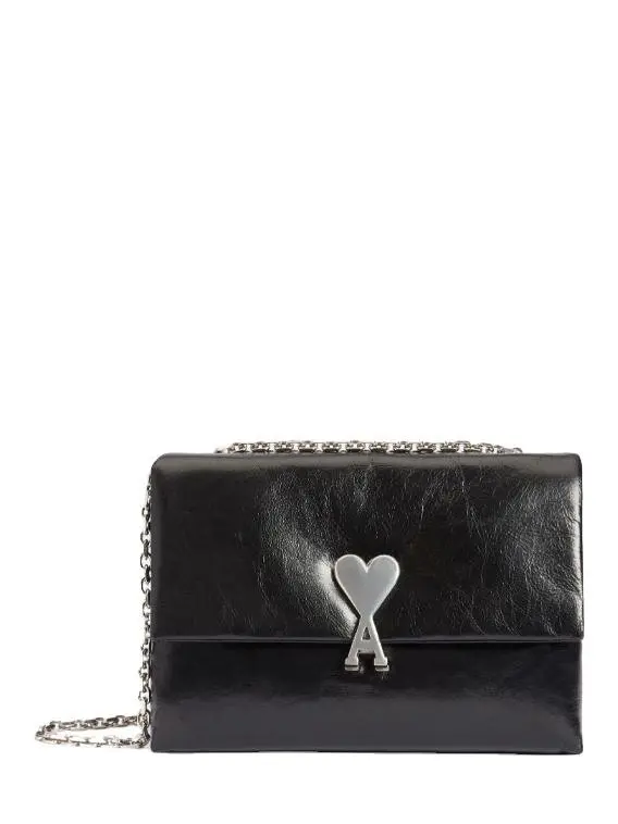 Ami Logo Shoulder Bag - Black