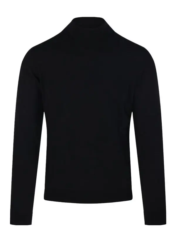 ROBERTO COLLINA Virgin Wool High Neck Knitwear - Black