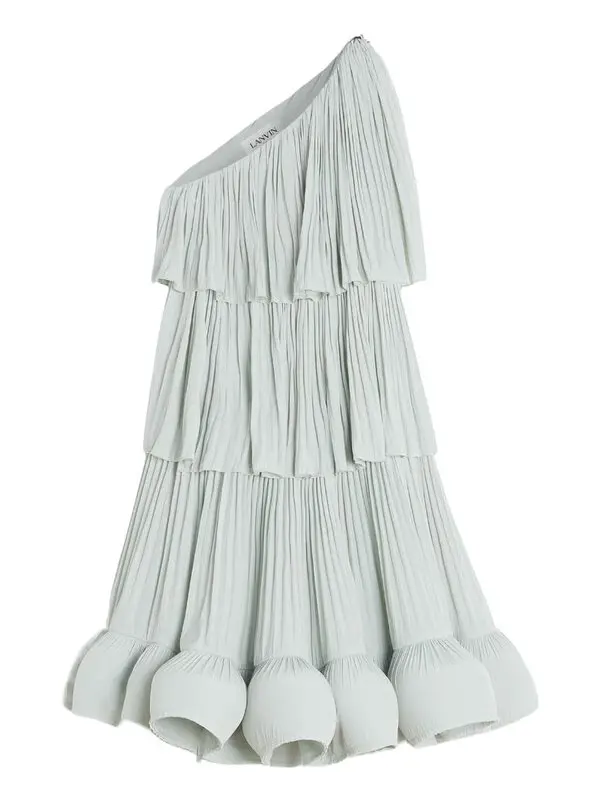 LANVIN Ruffled Asymmetric One-shoulder Dress - White