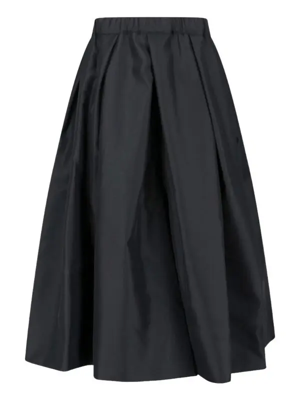 Comme Des Garçons Pleated Midi Skirt - Black