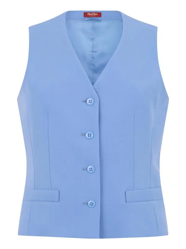 Max Mara Mstmadia V-neck Waistcoat - Blue