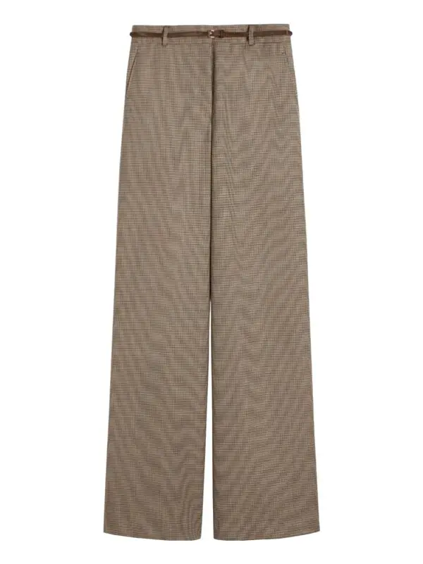 Max Mara Checked Belted Tailored Trousers - No