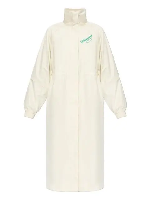 WILLY CHAVARRIA Long Drawstring Jacket With Embroidered Logo - White