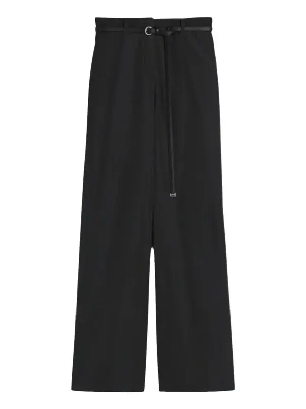 Max Mara Belted Wide-leg Trousers - Black
