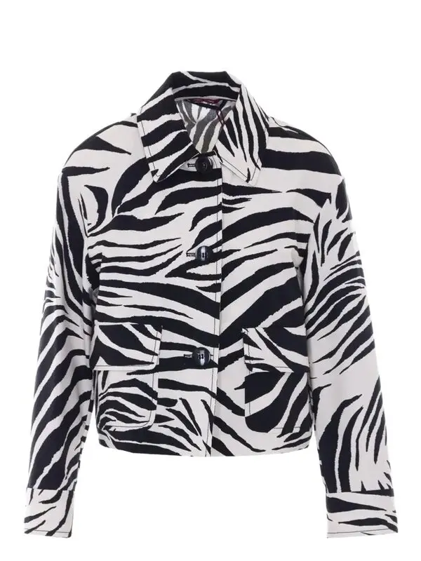 Max Mara Carabo Zebra Print Jacket - Black/white