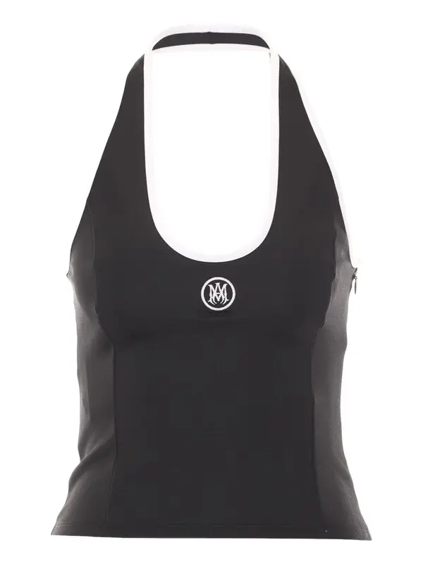 Amiri Sleeveless Vest With Zipper Closure And Logo - Black