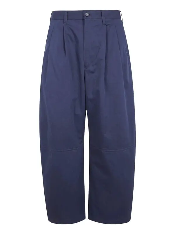 Comme Des Garçons Pleated Trousers - Navy Blue