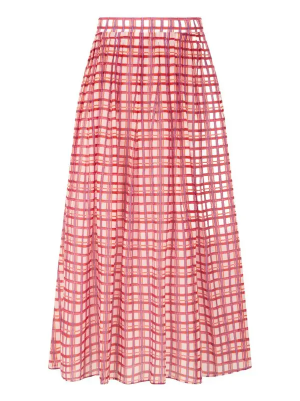 Max Mara Plaid Skirt - Red