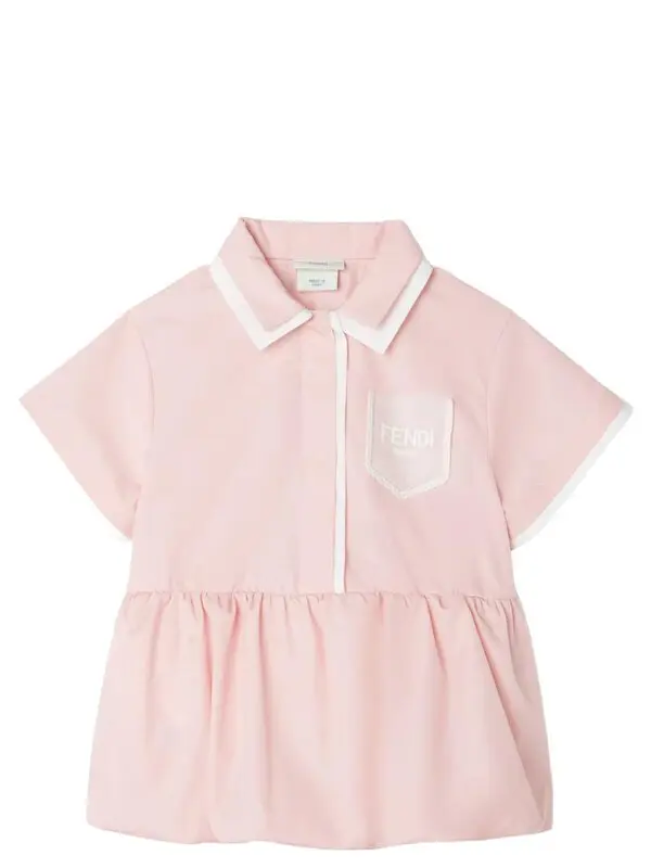 Fendi Baby Balloon Dress With Contrasting Trim - Pink