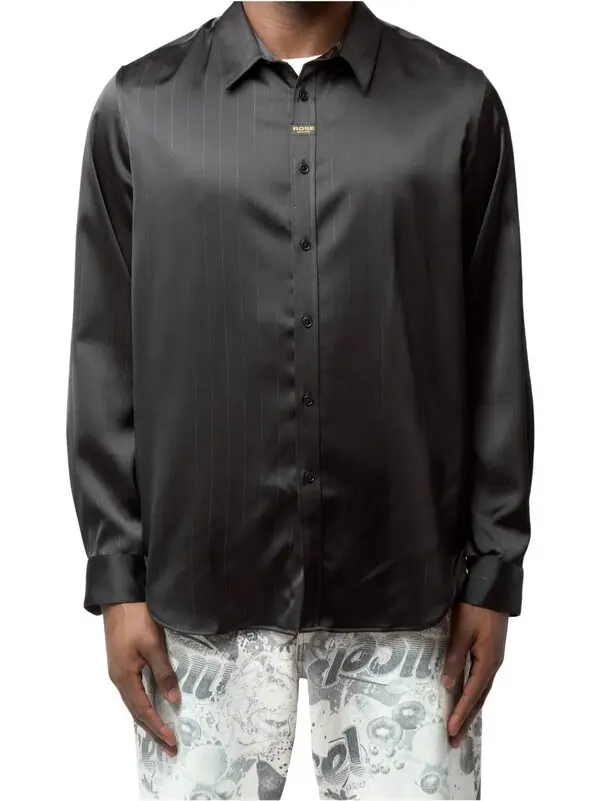 Martine Rose Button-up Pinstriped Shirt - Black