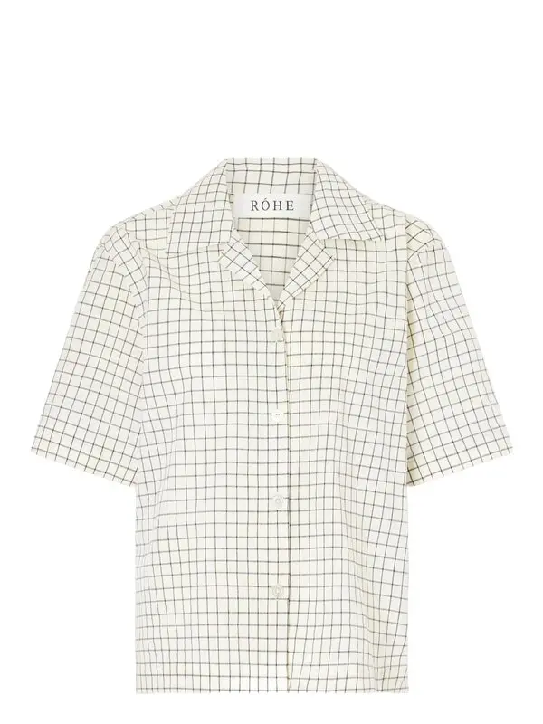 RÓHE Plaid Short-sleeved Shirt - White