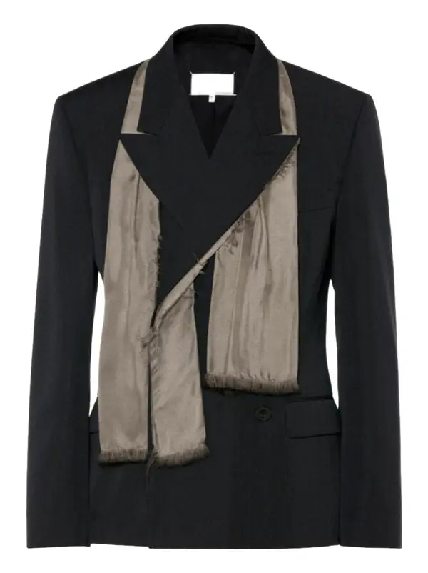MAISON MARGIELA Scarf-panel Blazer - Dark Gray