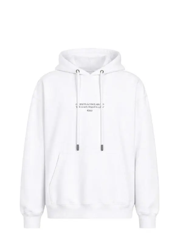 Off-White Drawstring Hooded Sweatshirt - White
