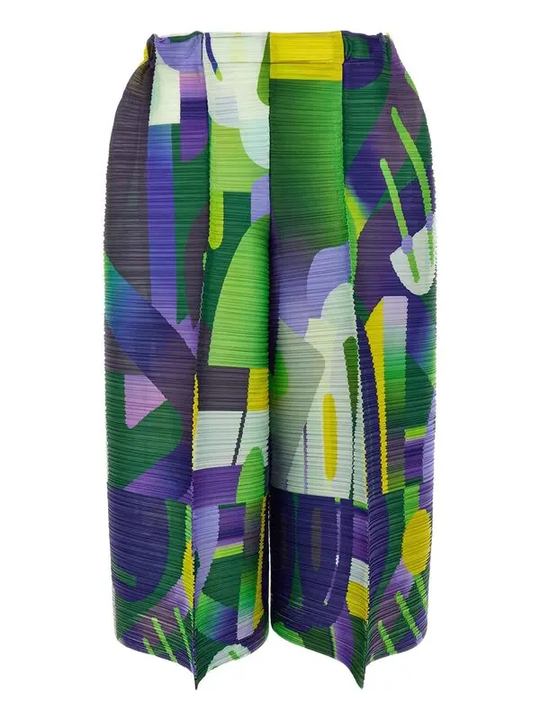 PLEATS PLEASE BY ISSEY MIYAKE Printed Pleated Shorts - Multicolor