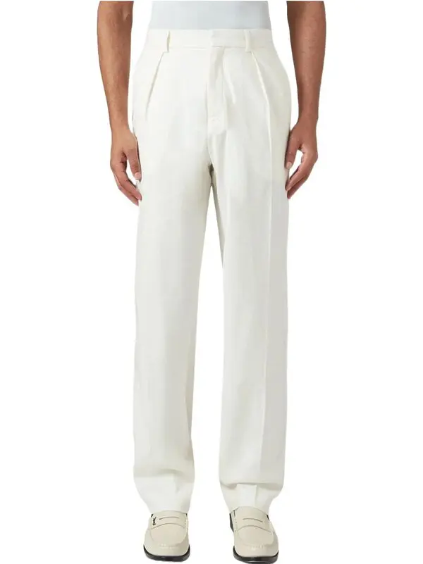 Casablanca Pleated Pocketed Tailored Trousers - White
