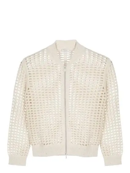 Peserico Openwork Zip-up Cardigan - White