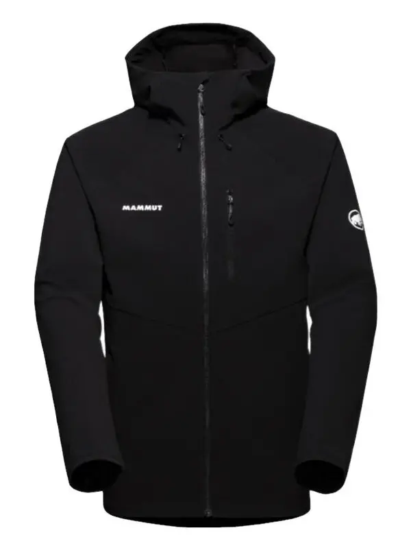 MAMMUT Logo-print Hooded Zip-up Jacket - Black