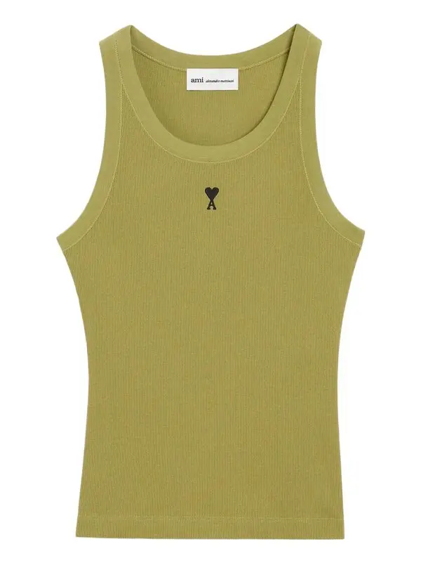 Ami De Coeur Ribbed Tank Top - Matcha