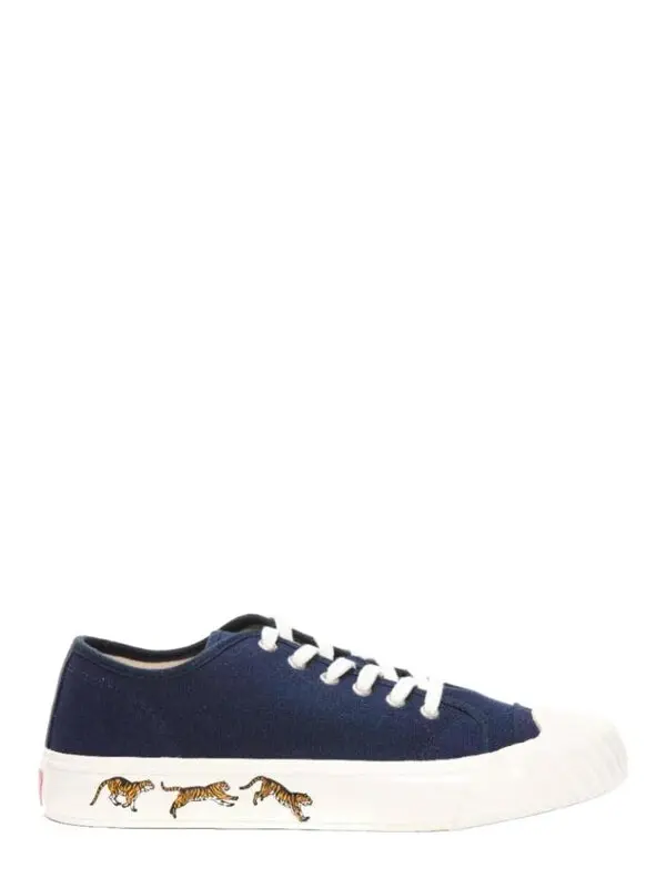 Kenzo School" Lace-up Canvas Sneakers - White