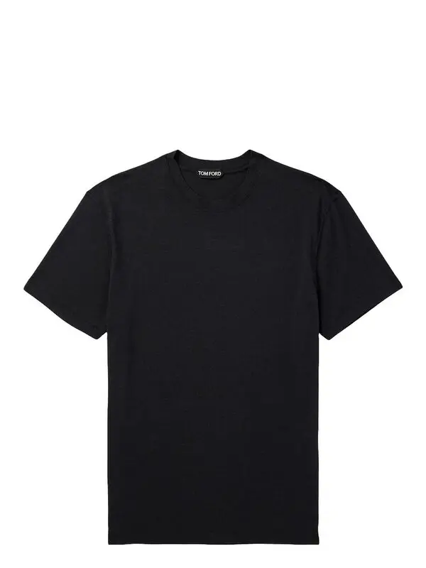 TOM FORD Lyocell And Cottonblend Jersey Tshirt - Black