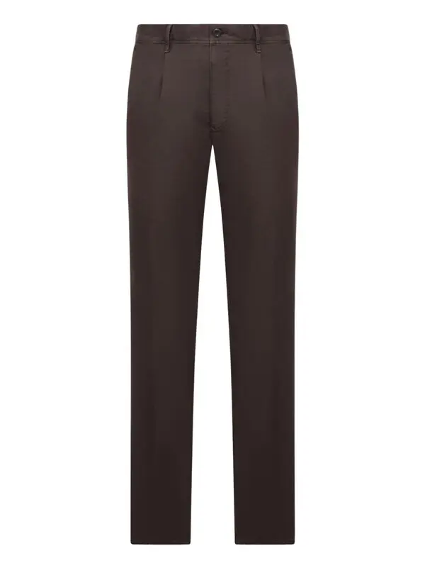 Incotex Pleated Front Trousers - Dark Brown