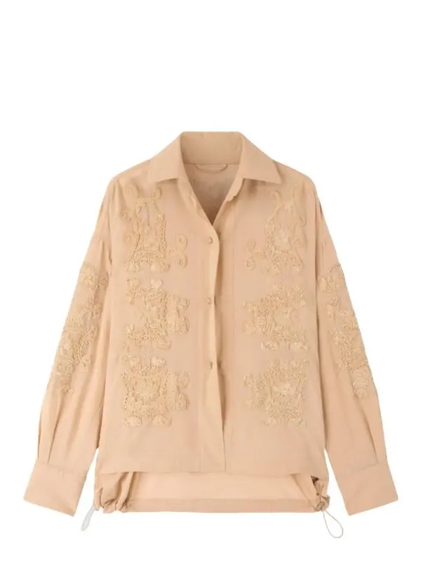 Ermanno Scervino Floral Embroidered Shirt Jacket - Nude
