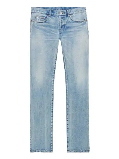 Saint Laurent Logo Patch Low-rise Jeans - Blue
