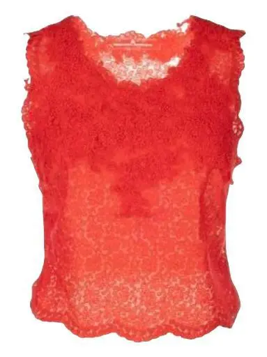 Ermanno Scervino Embroidered Lace Vest - Red
