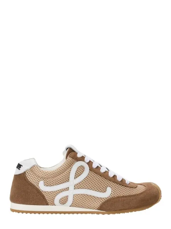Loewe Lace-up Sneakers With Anagram Embossing - Beige/white/brown