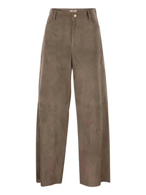 Max Mara Leather Trousers With Multiple Pockets - Brown