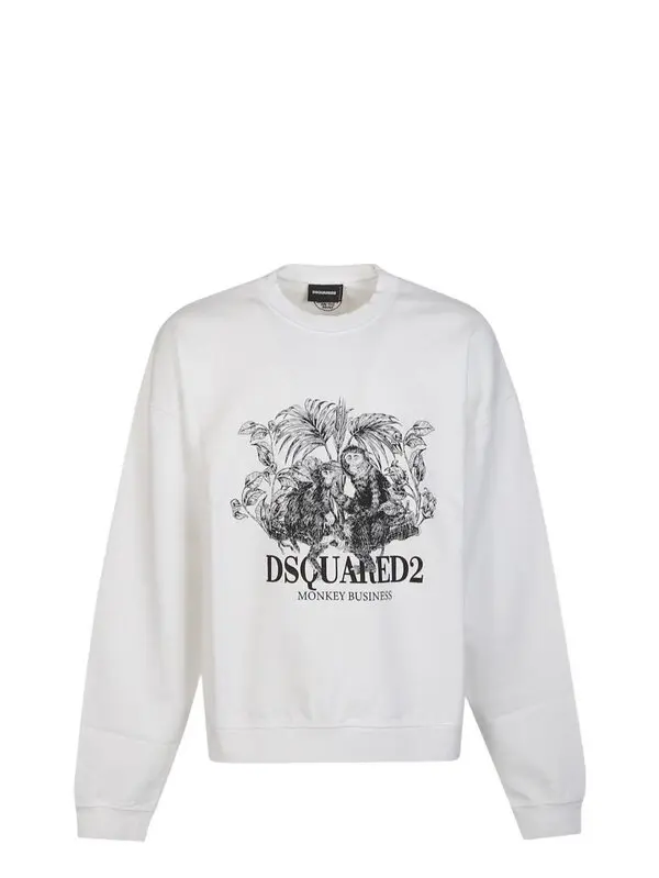 Dsquared2 Logo Printed Crewneck Sweatshirt - White