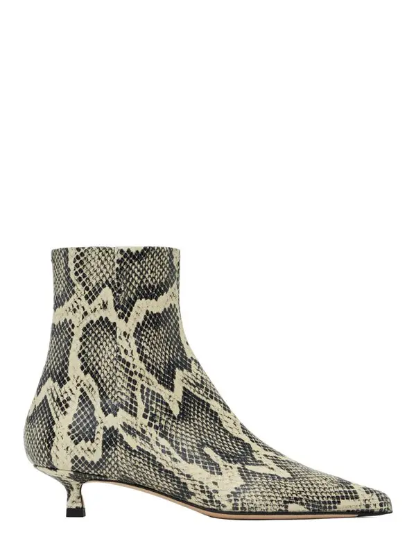 AeydĒ Pointed Toe Zip Up Ankle Boots - Nude