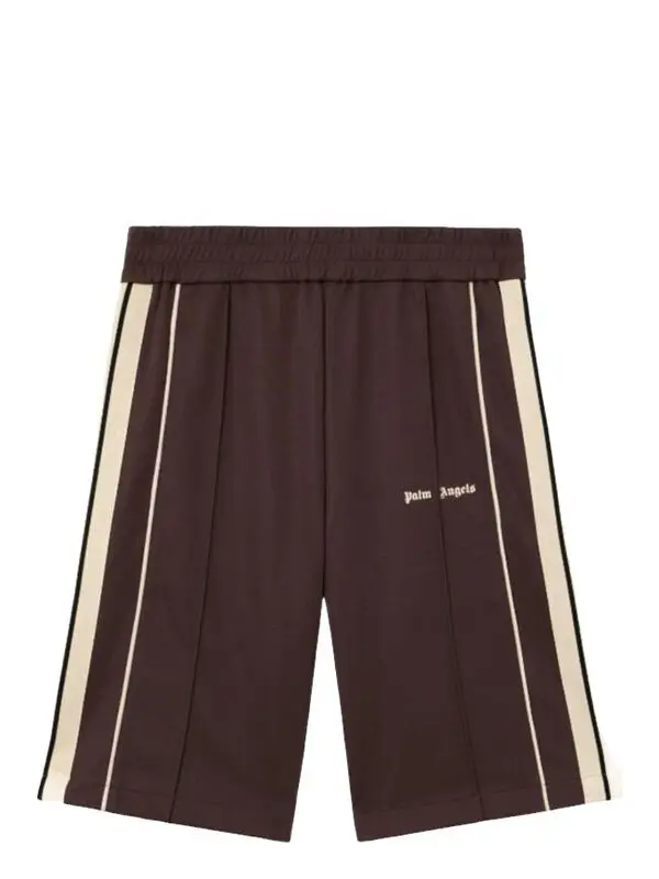 Palm Angels Logo Stripe Track Shorts - Tan