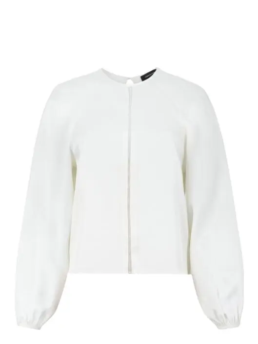 Fabiana Filippi Long Sleeve Zip-up Top - White
