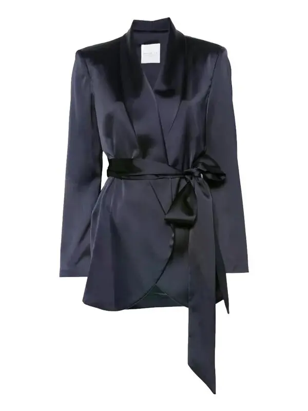 CENERE GB Long-sleeve Belted Jacket - Blue