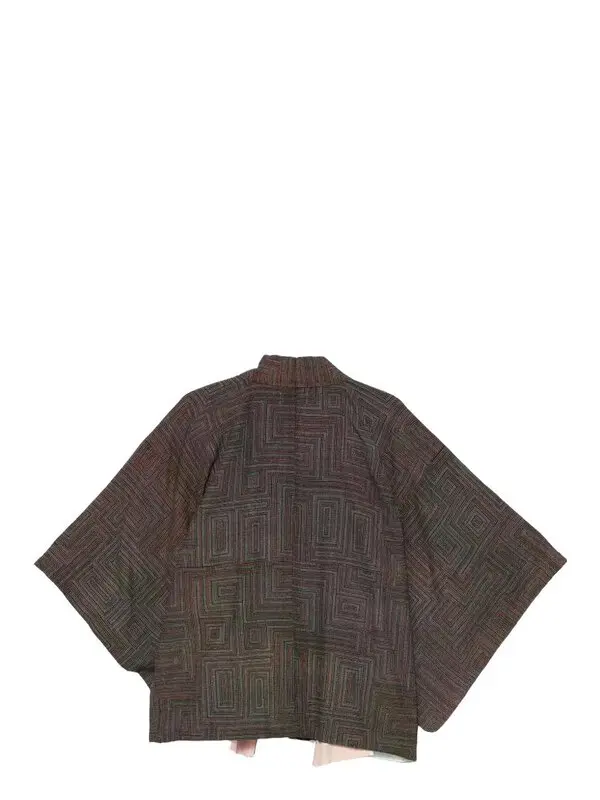 A.N.G.E.L.O. VINTAGE CULT Geometric Print Kimono - Brown
