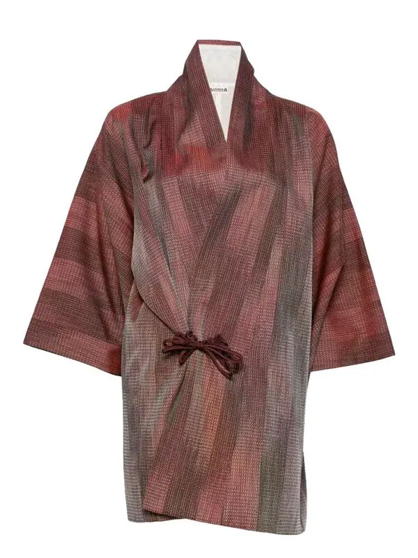 A.N.G.E.L.O. VINTAGE CULT Bordeaux Silk Patterned Kimono - Red