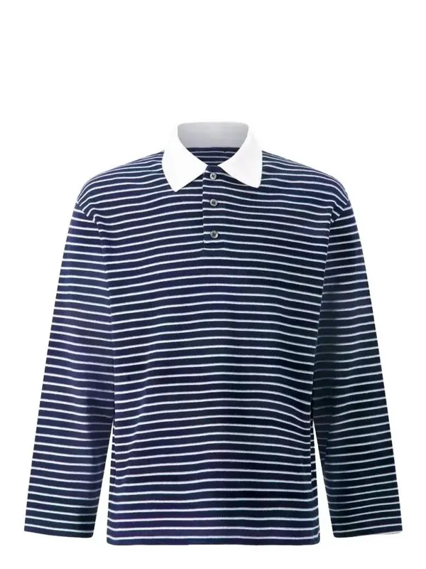 COOR Striped-pattern Polo Shirt - Blue
