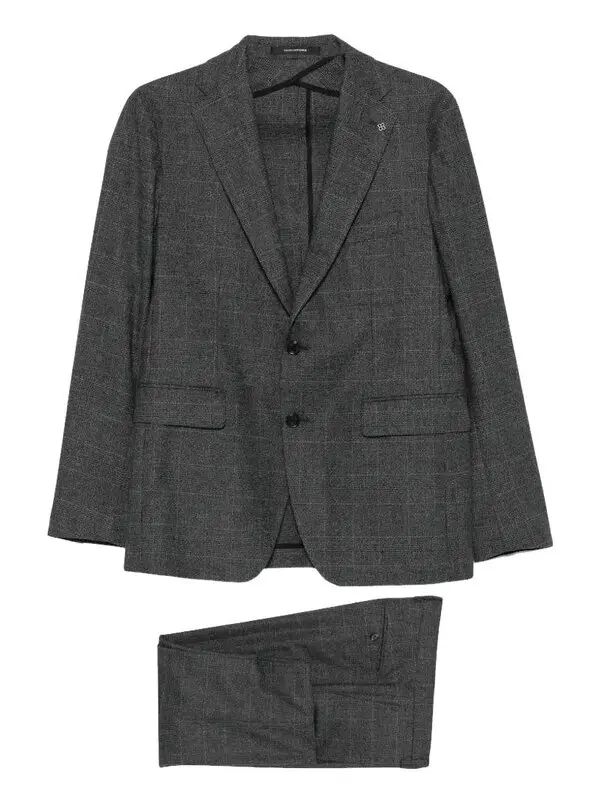 Tagliatore Check-pattern Single-breasted Suit - Grey