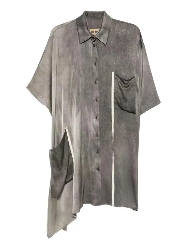 UMA WANG Asymmetrical Hem Shirt - Grey